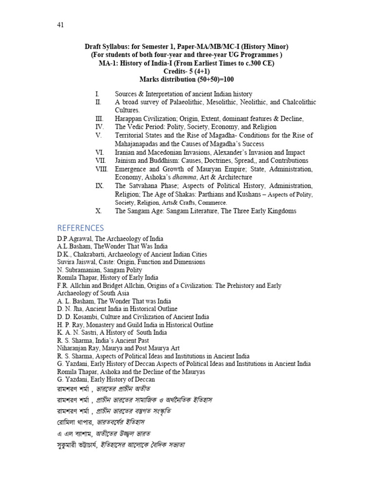 History-Syllabus - Sem1NEP .Modified | PDF | Ashoka | South Asia