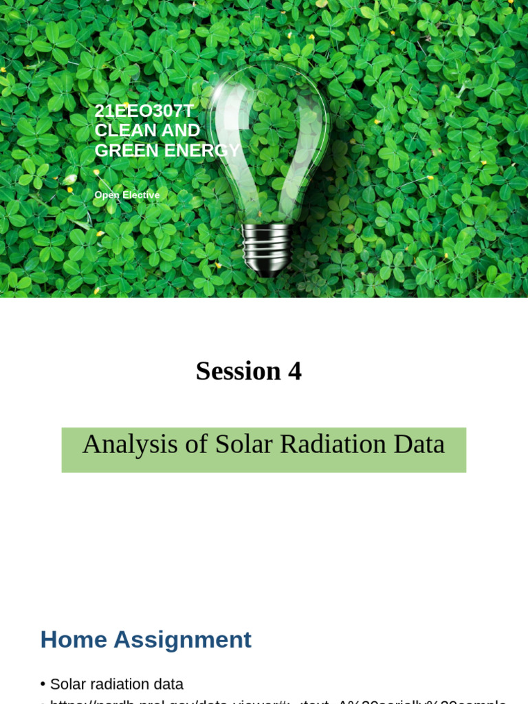 Solar Radiation Analysis | PDF | Photovoltaic System | Photovoltaics