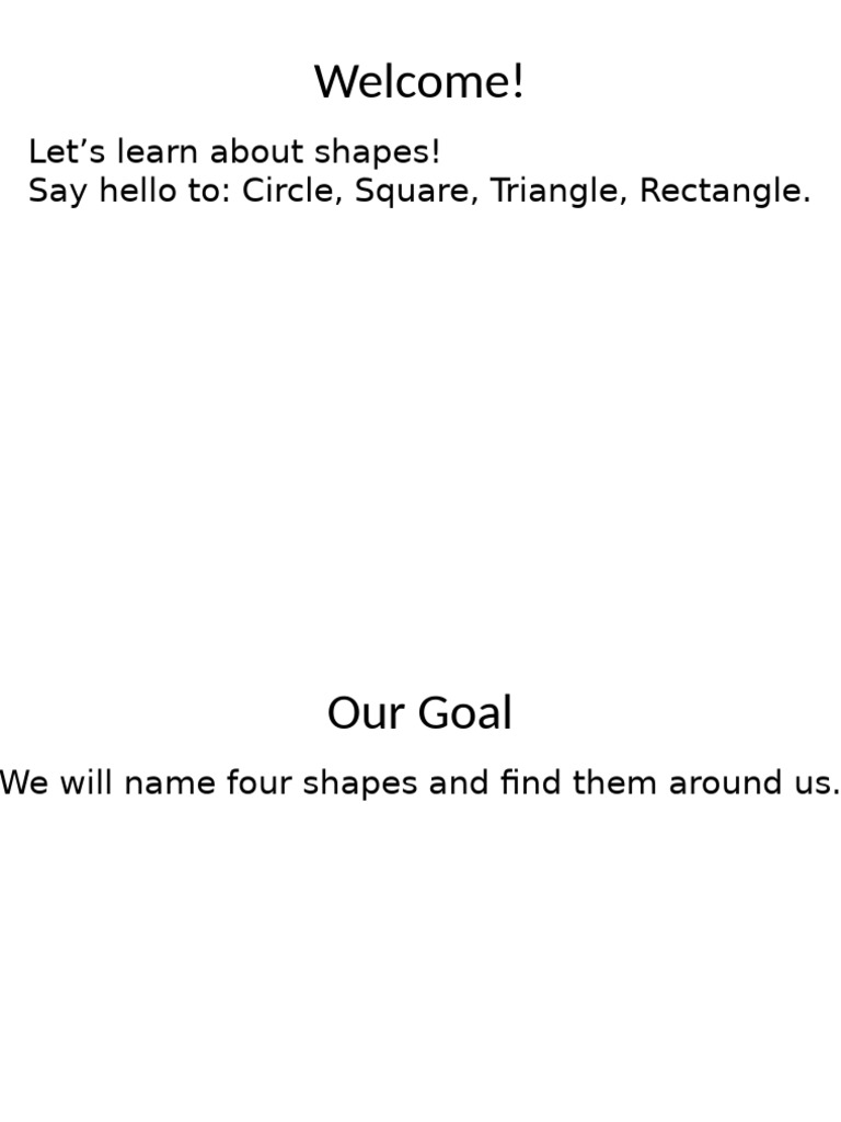 2D Shapes Lesson For 3 Year Olds | PDF
