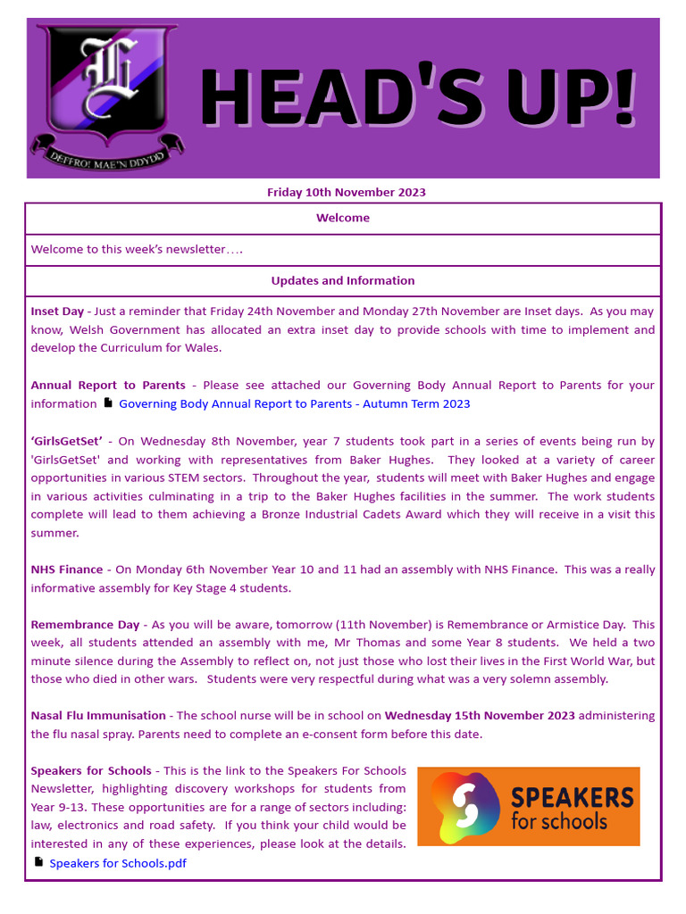Parent Newsletter 10.11.23 | PDF | Foods | Cuisine