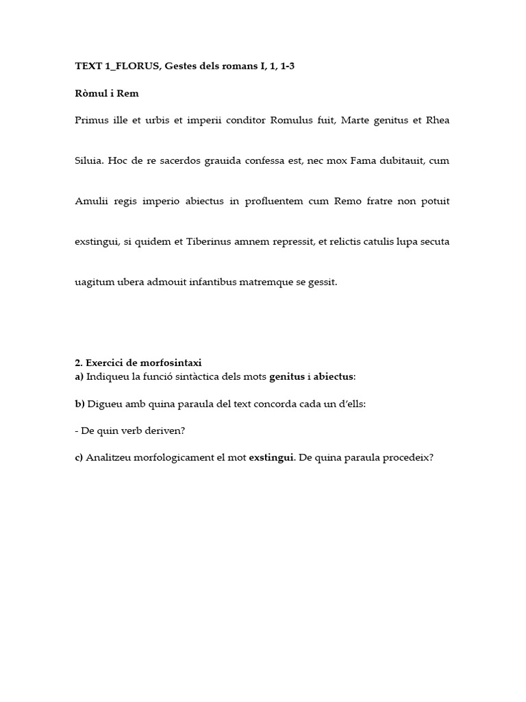TEXT 1_Ròmul i Rem | PDF