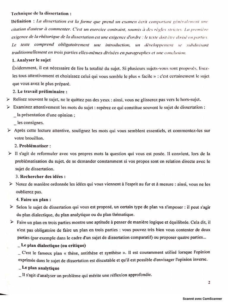 Technique de Dissertation | PDF