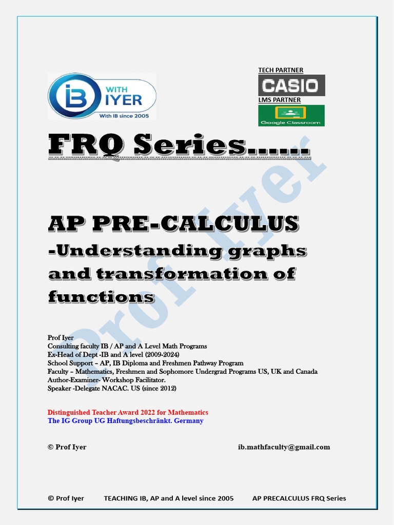 AP Precalculus FRQ Transformations Guide | PDF | Mathematics