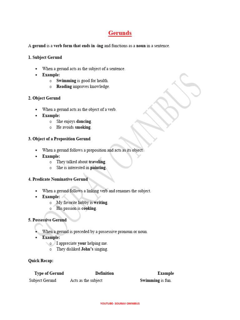 Gerunds, Infinitives, and Participles Explained | PDF | Verb | Adjective