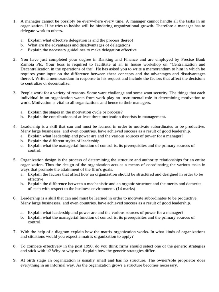 Exam Questions Pastpaper | PDF | Motivation | Motivational