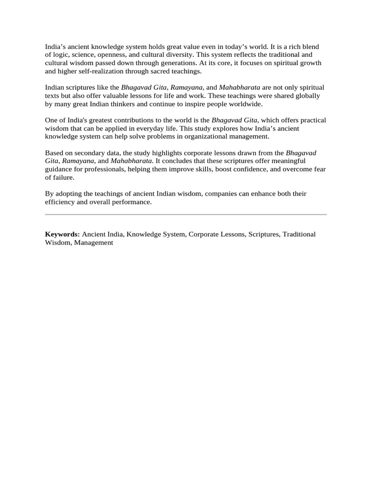 Indian Knowledge System Aks | PDF