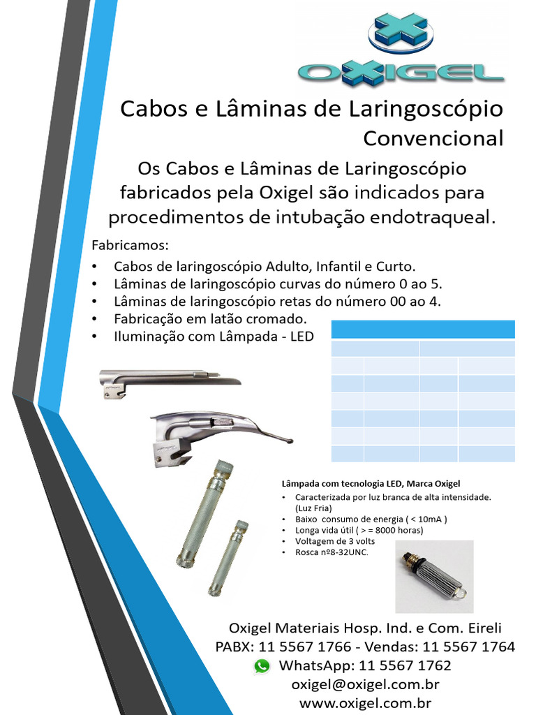 Laringoscópio Oxigel Manual de Uso | PDF | Corrosão | Esterilização ...
