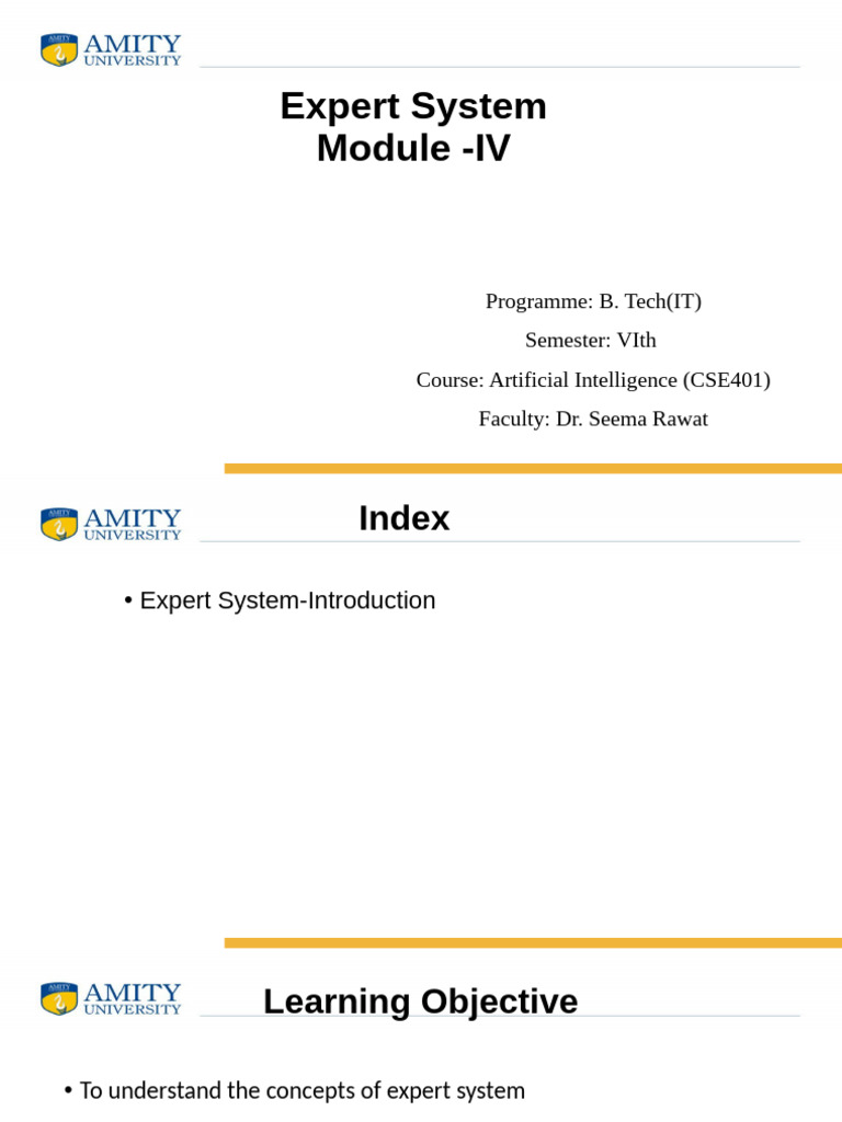 Lecture AI - Expert System | PDF | Expert | Artificial Intelligence