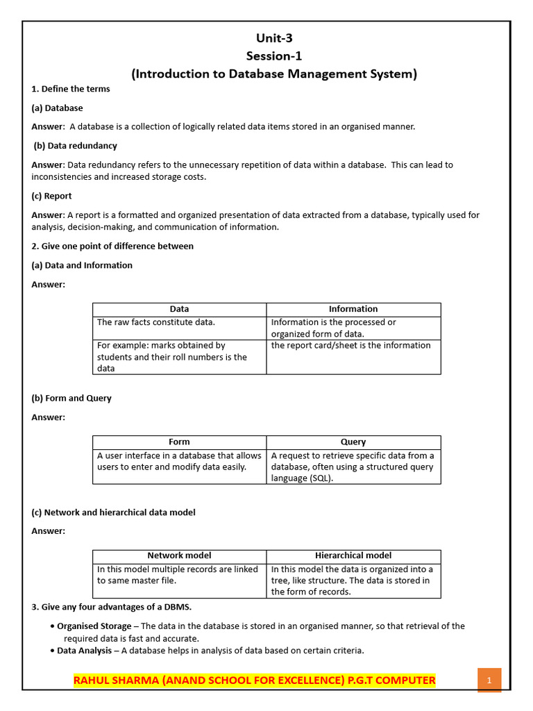 Unit 3 (Database Management System) | PDF | Databases | Relational Model