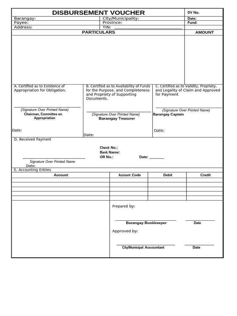 Barangay Payroll and Disbursement Overview | PDF | Payments | Economies