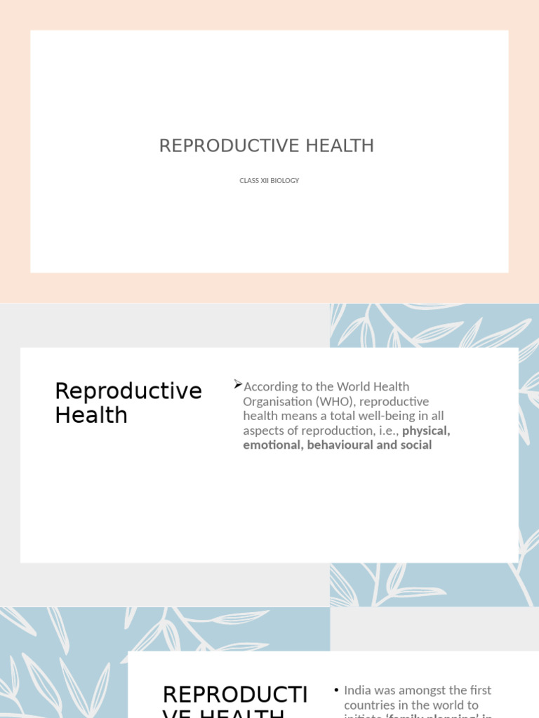 CH 4 Reproductive Health | PDF | Sexually Transmitted Infection | Birth ...