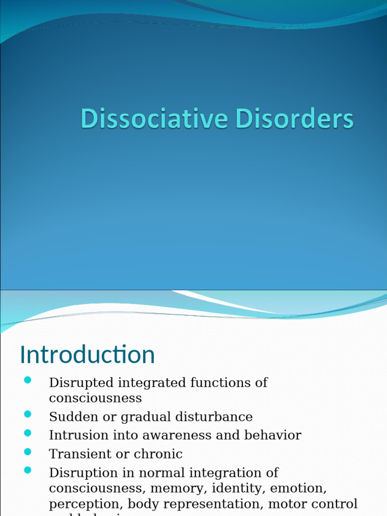 Understanding Dissociative Disorders | PDF | Dissociation (Psychology ...