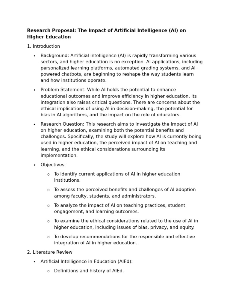 The Impact Of Artificial Intelligence Ai On Higher Education Pdf