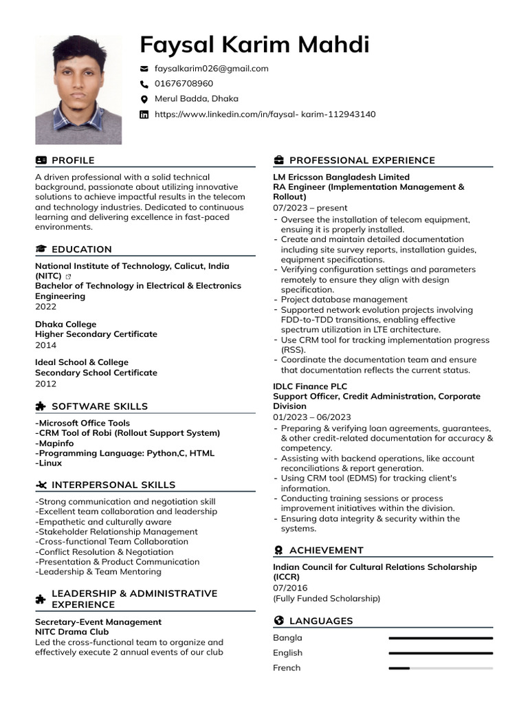 Resume of Faysal Karim Mahdi | PDF | Computing