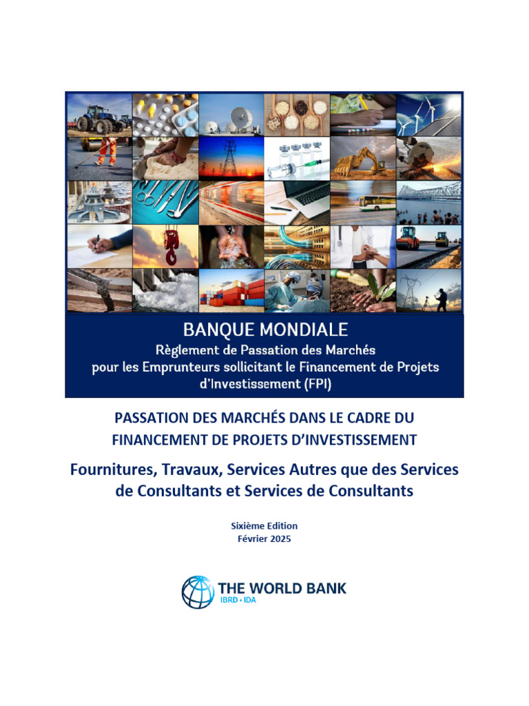 Règlement Banque Mondiale 6ème Édition, Du 1er Mars 2025 FR | PDF | Banques | Gouvernance