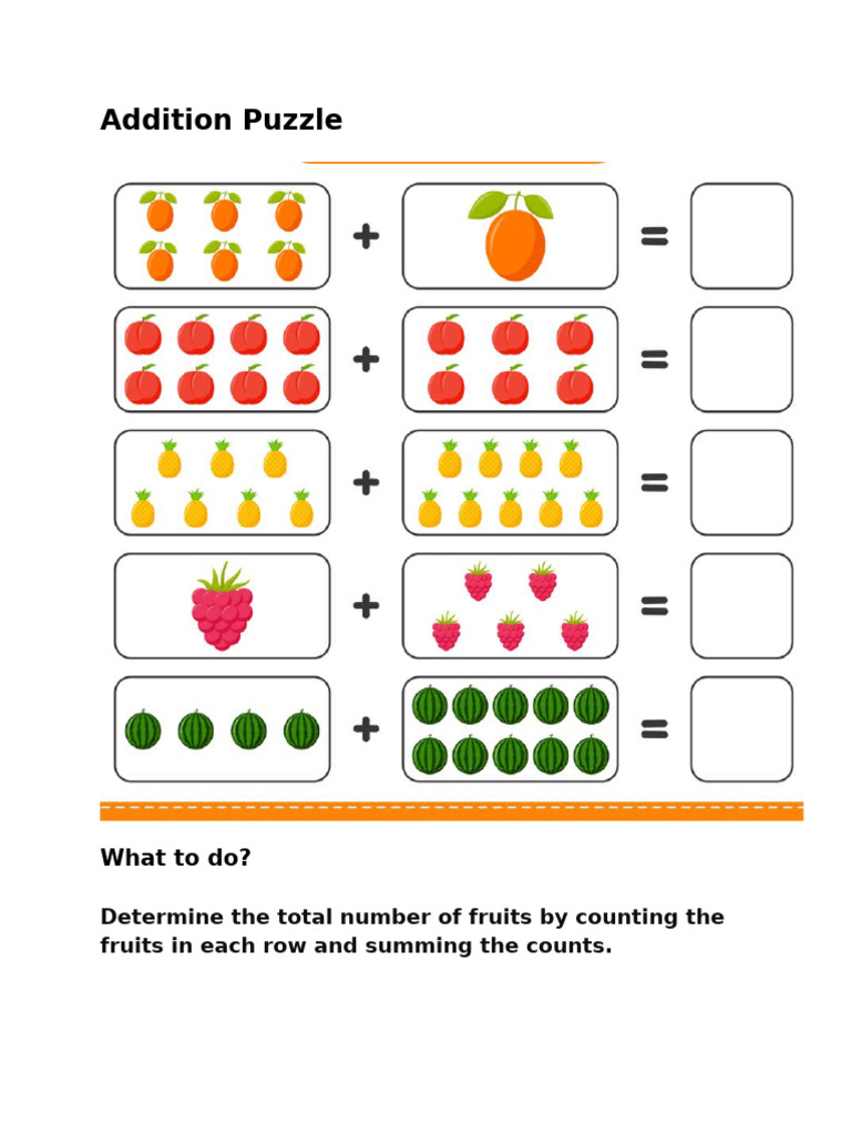 Addition III Numeracy Puzzle in Eng | PDF