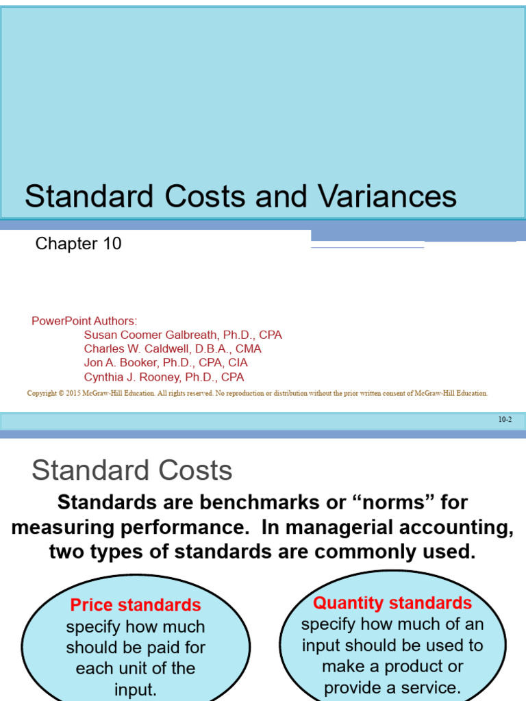 Standard Costs and Variances | PDF | Prices | Variance