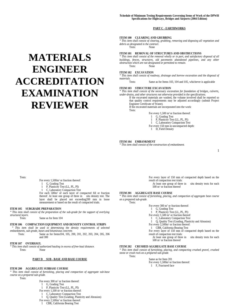 materials_engineer_review-12347 | PDF | Concrete | Road Surface