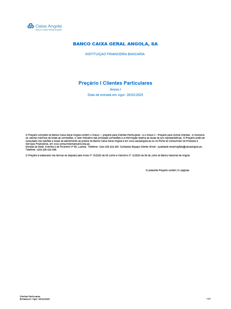 BCGA - PRE - Clientes Particulares - 2025.02.26 | PDF | Imposto sobre ...