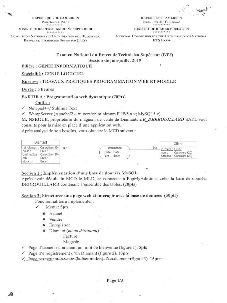 EPREUVE BTS GL 2019 Generale | PDF