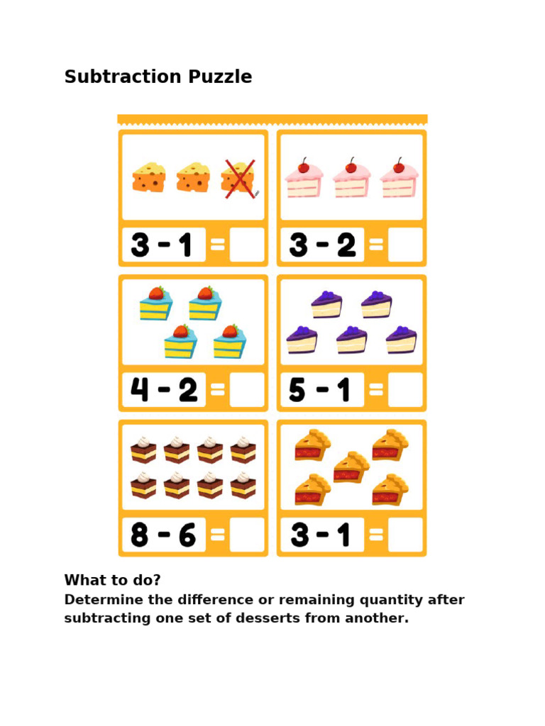 Subtraction V Numeracy Puzzle in Eng | PDF