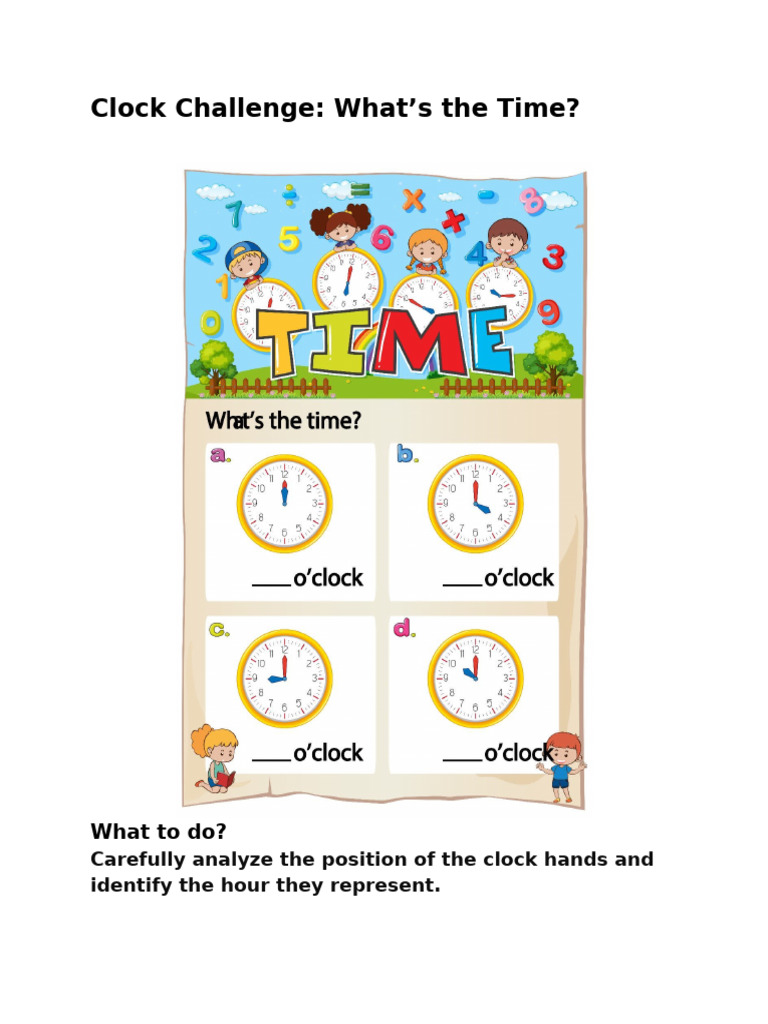 Clock Hands Position Challenge | PDF