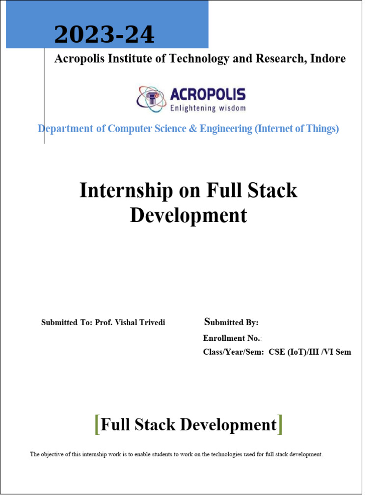 Internship Report For Webdevelopment | PDF | Web Development | Usability
