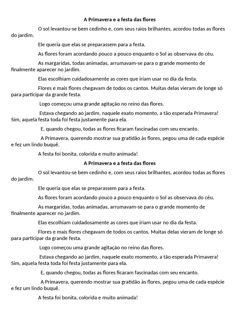 A Primavera e A Festa Das Flores | PDF