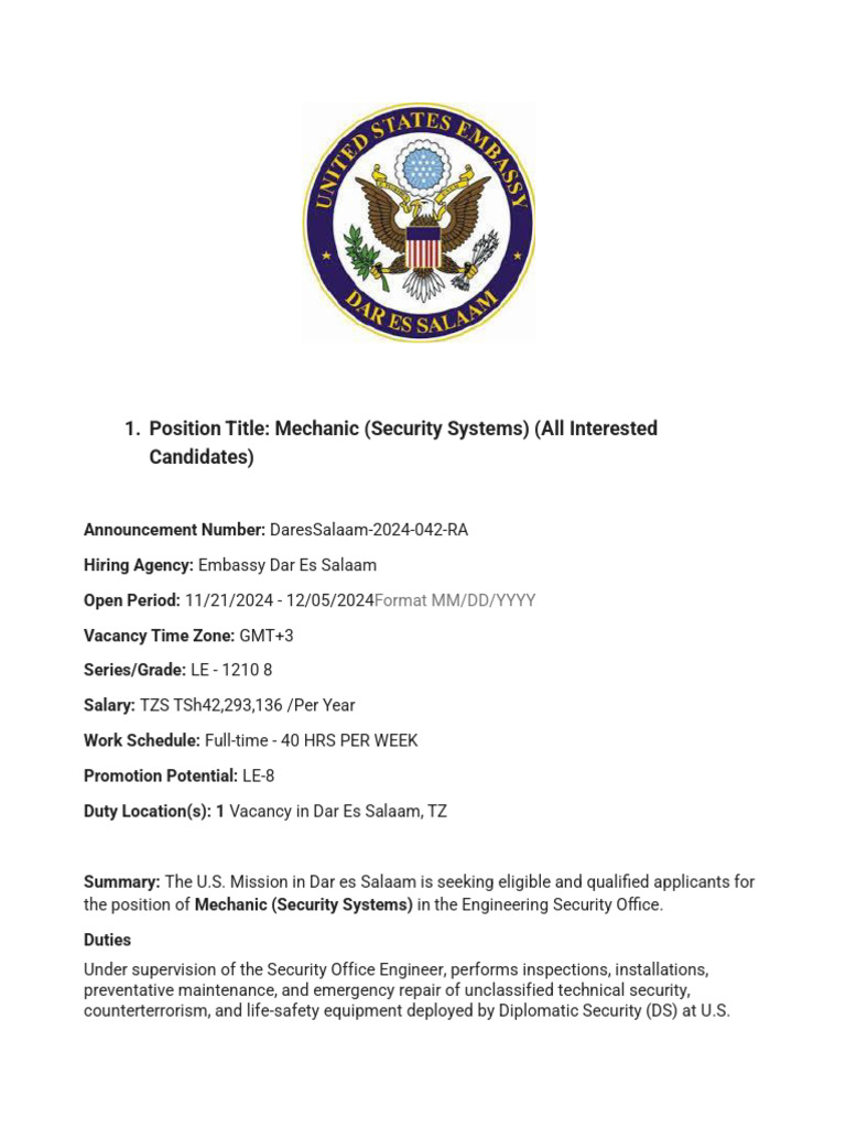 Us Embassy Vacancies November 241122 103130 | PDF | United States ...