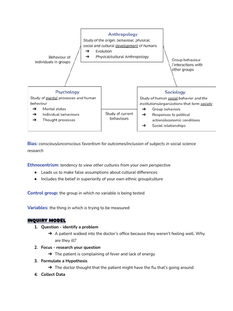 Unit 1 - Social Sciences | PDF | Experiment | Statistics