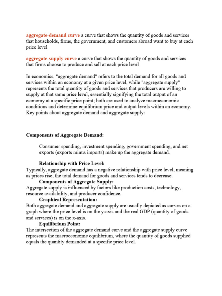 Aggregate Demand and Aggregate Supply | PDF