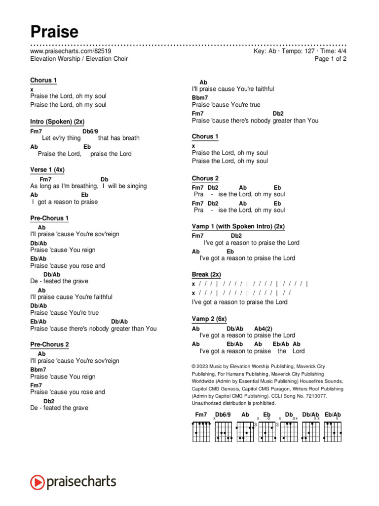 A Thousand Hallelujahs Praise | PDF | Song Structure | Elements Of Music