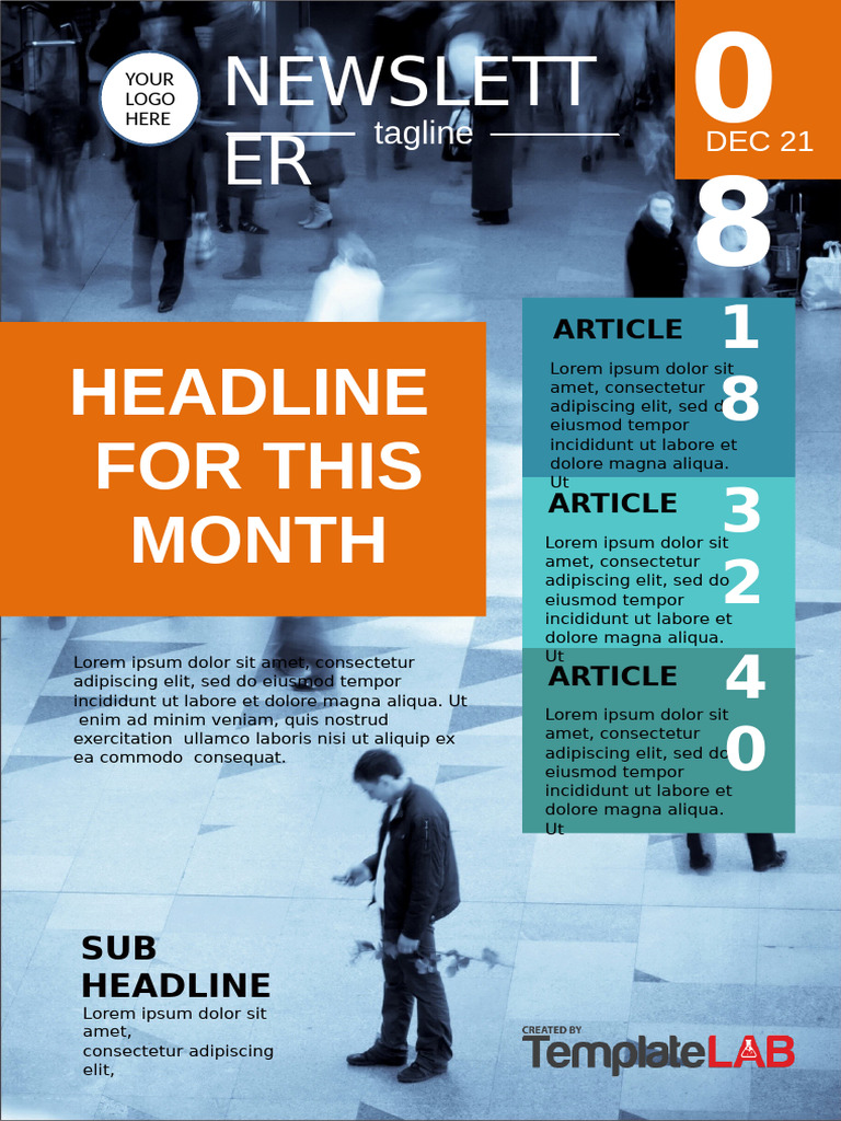Newsletter Cover Page Template | PDF