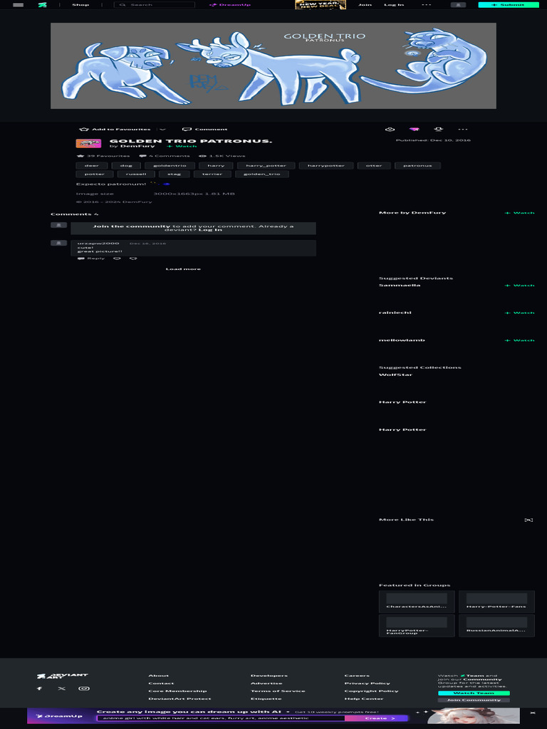 GOLDEN TRIO PATRONUS. by DemFury On DeviantArt | PDF | Harry Potter