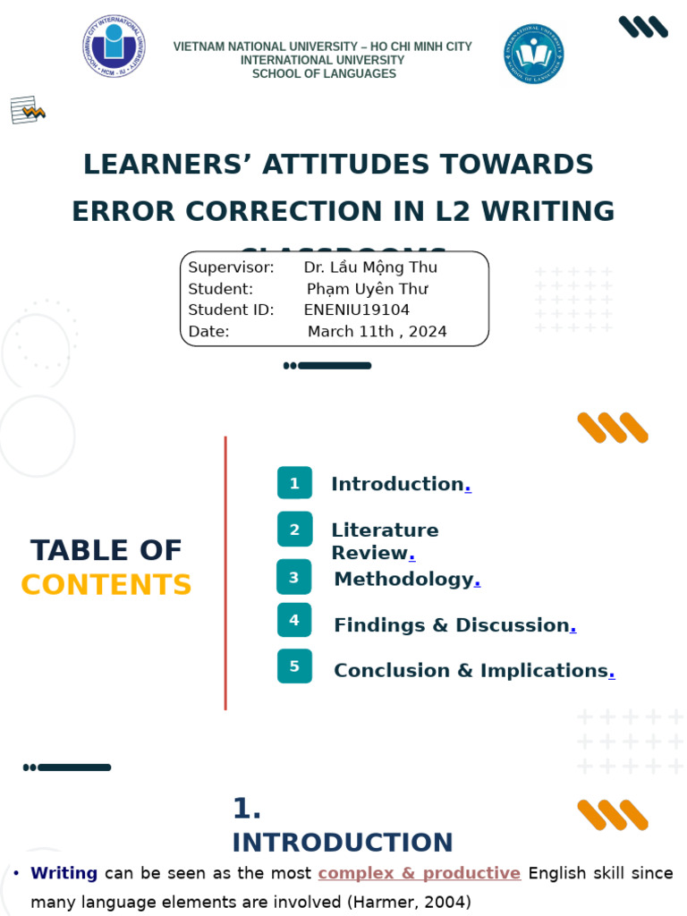 Learners' Attitudes on Error Correction | PDF | Second Language | Vocabulary