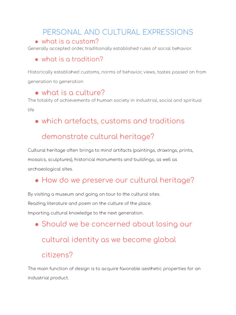 Understanding Culture and Heritage | PDF