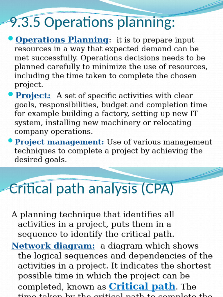 9.3.5 Operational Planning CPA 8 | PDF