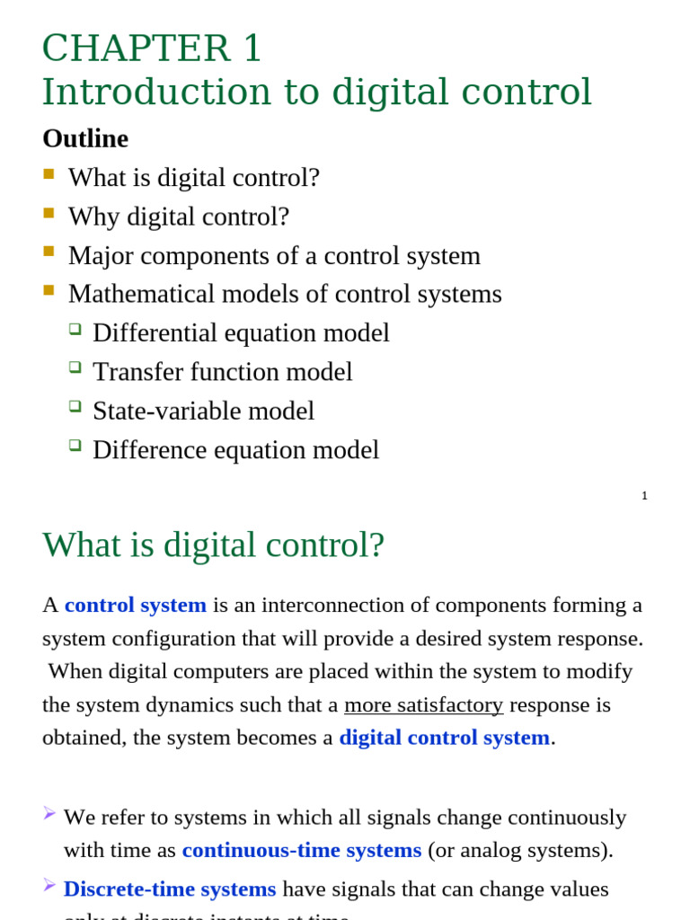DCT-01 - Intro To Digital Control | PDF | Discrete Time And Continuous ...