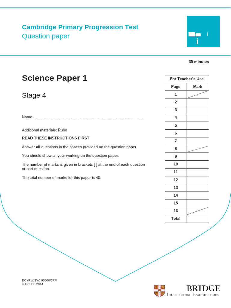 Stage 4 Science Progression Test Paper | PDF | Water | Ice