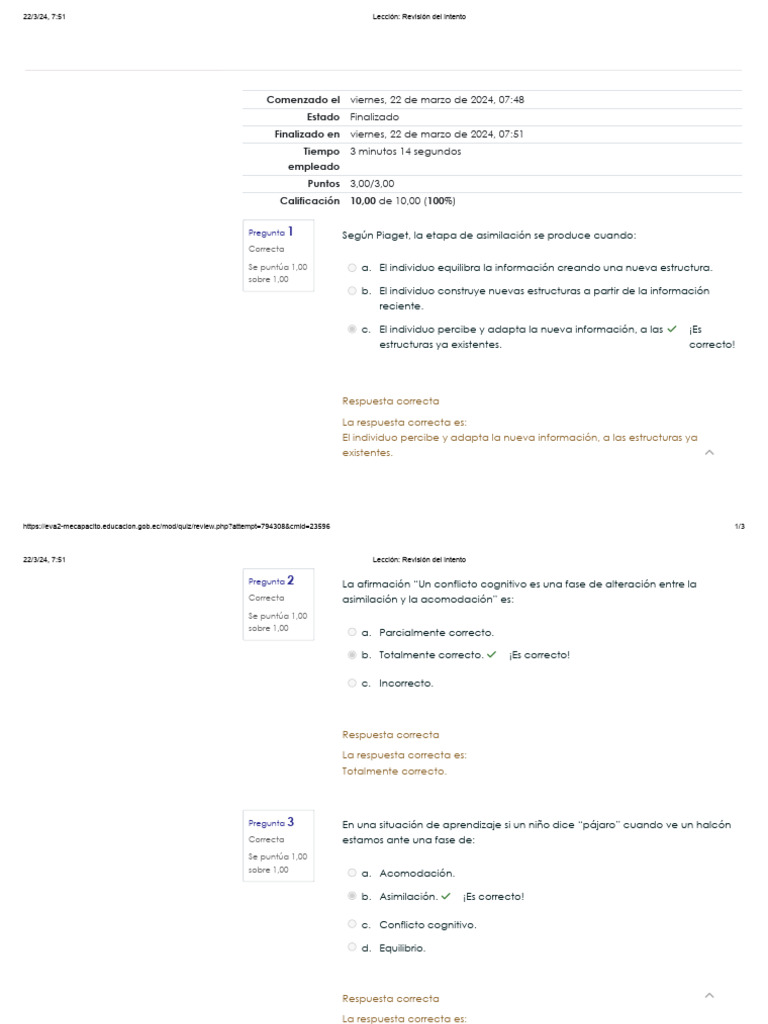 Lección - Revisión Del Intento BGUNI 110 | PDF | Psicología del desarrollo | Ciencias del ...