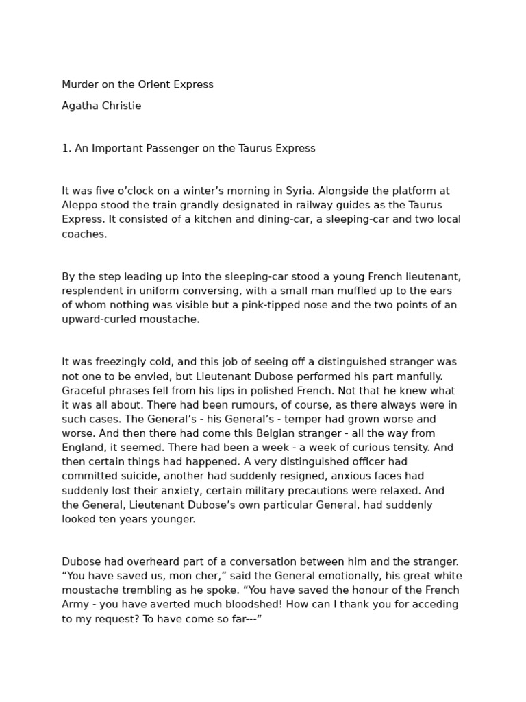 Murder On The Orient Express | PDF