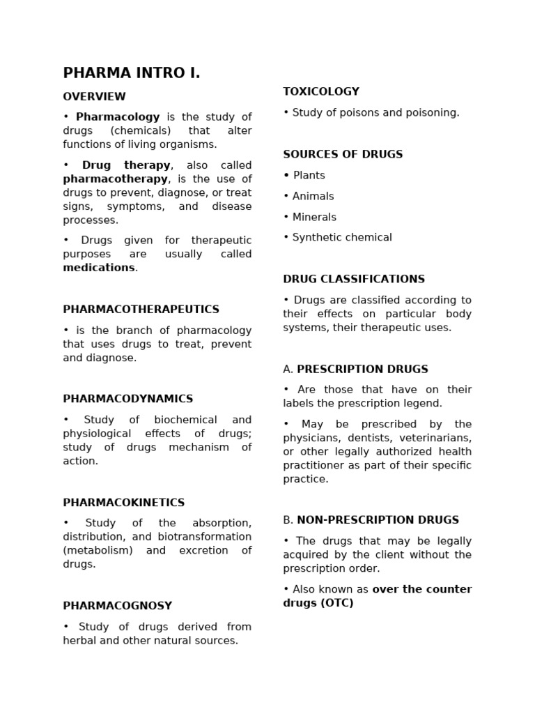 Intro to Pharmacology Nursing | PDF | Pharmacology | Drugs