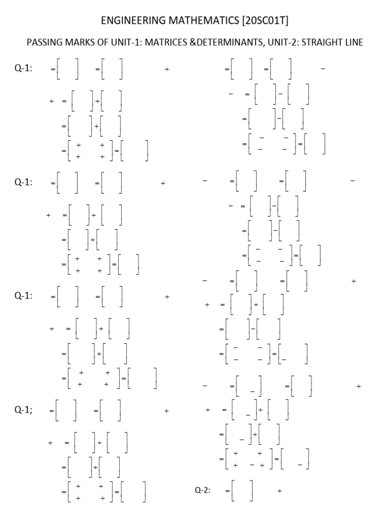 Engg Maths Passing Marks Question and Answers | PDF | Eigenvalues And ...