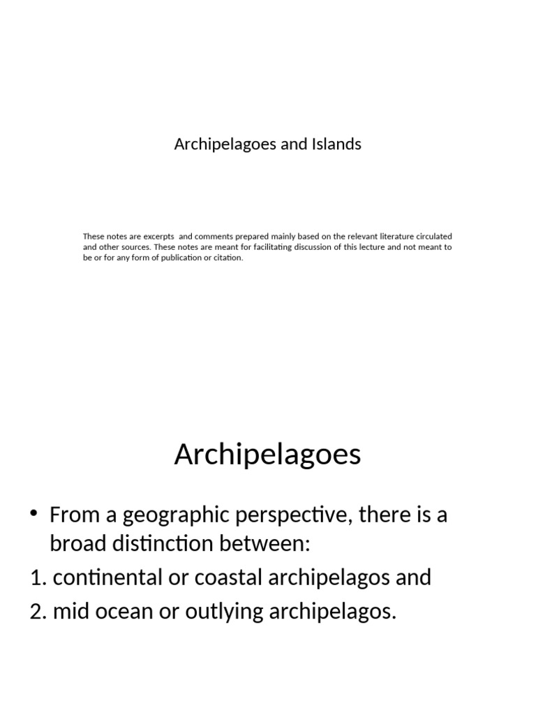 Week 6 Archipelagoes and Islands | PDF | Territorial Waters | Hydrography
