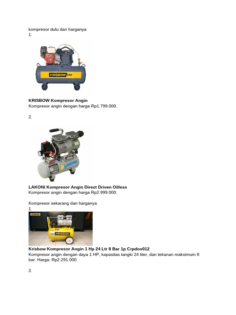 Kompresor Dulu & Sekarang | PDF