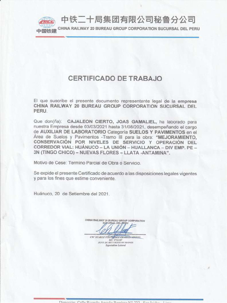 Certi Aux Lab. | PDF