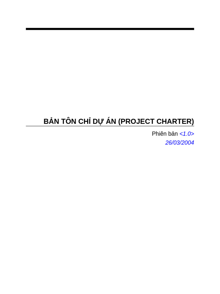 (VN) Project Charter Template | PDF