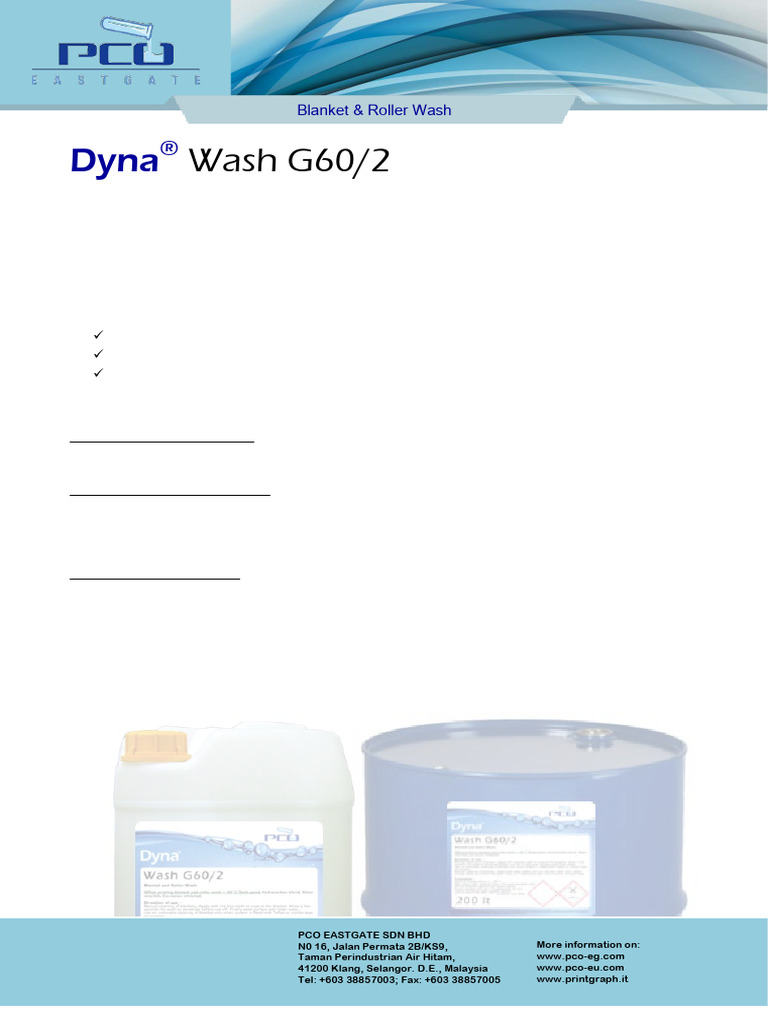 TDS - 20121 - Dyna Wash G60-2 - v1 - 2015 | PDF | Materials ...