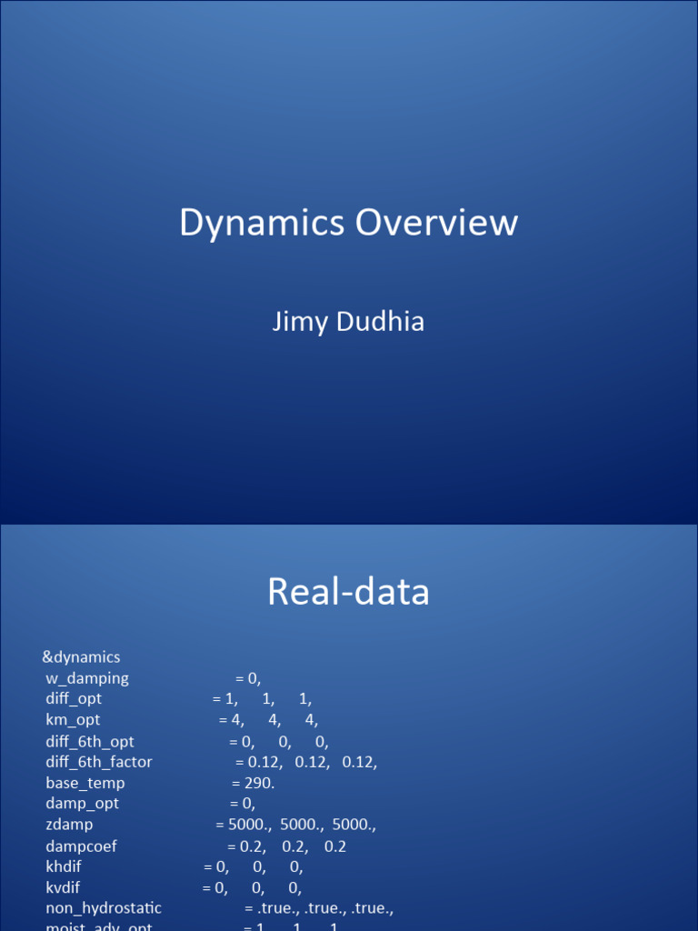 DynamicsOverview15 Dudhia | PDF | Damping | Diffusion