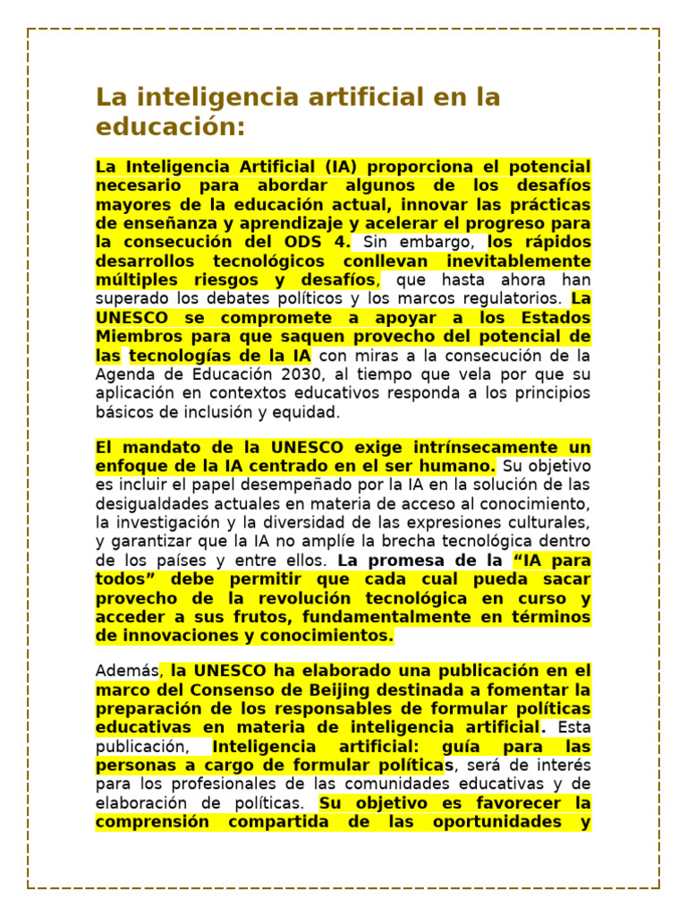 La Inteligencia Artificial en La Educación | PDF | Inteligencia ...